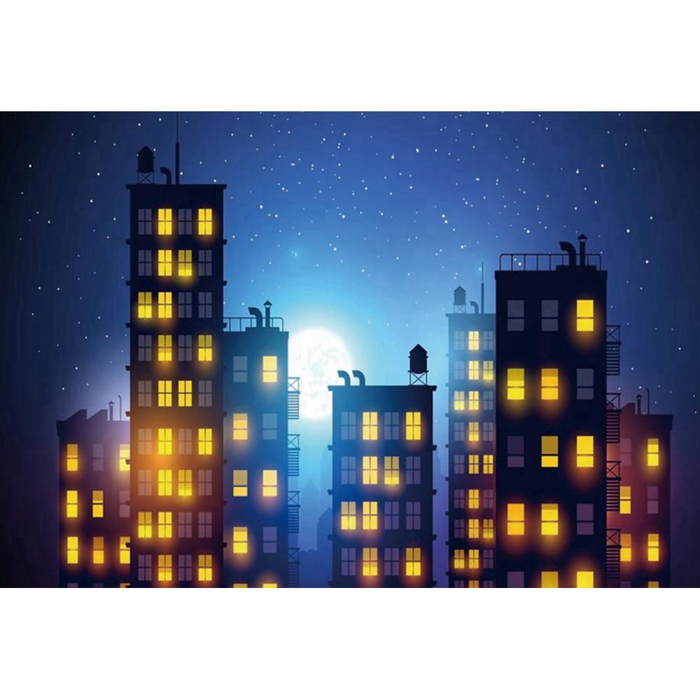 Superhero Theme Party Photography Backdrop for Kids City Building Boom ...