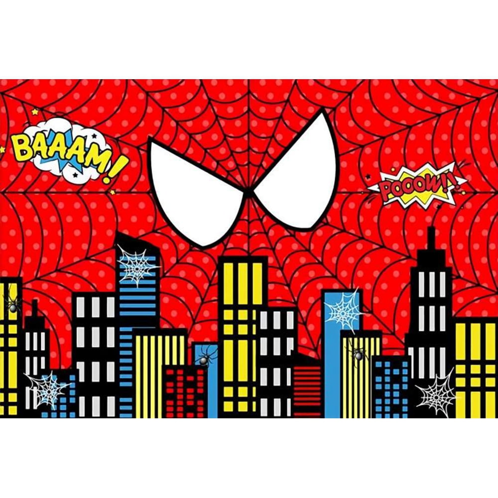 Superhero Theme Party Photography Backdrop for Kids City Building Boom ...