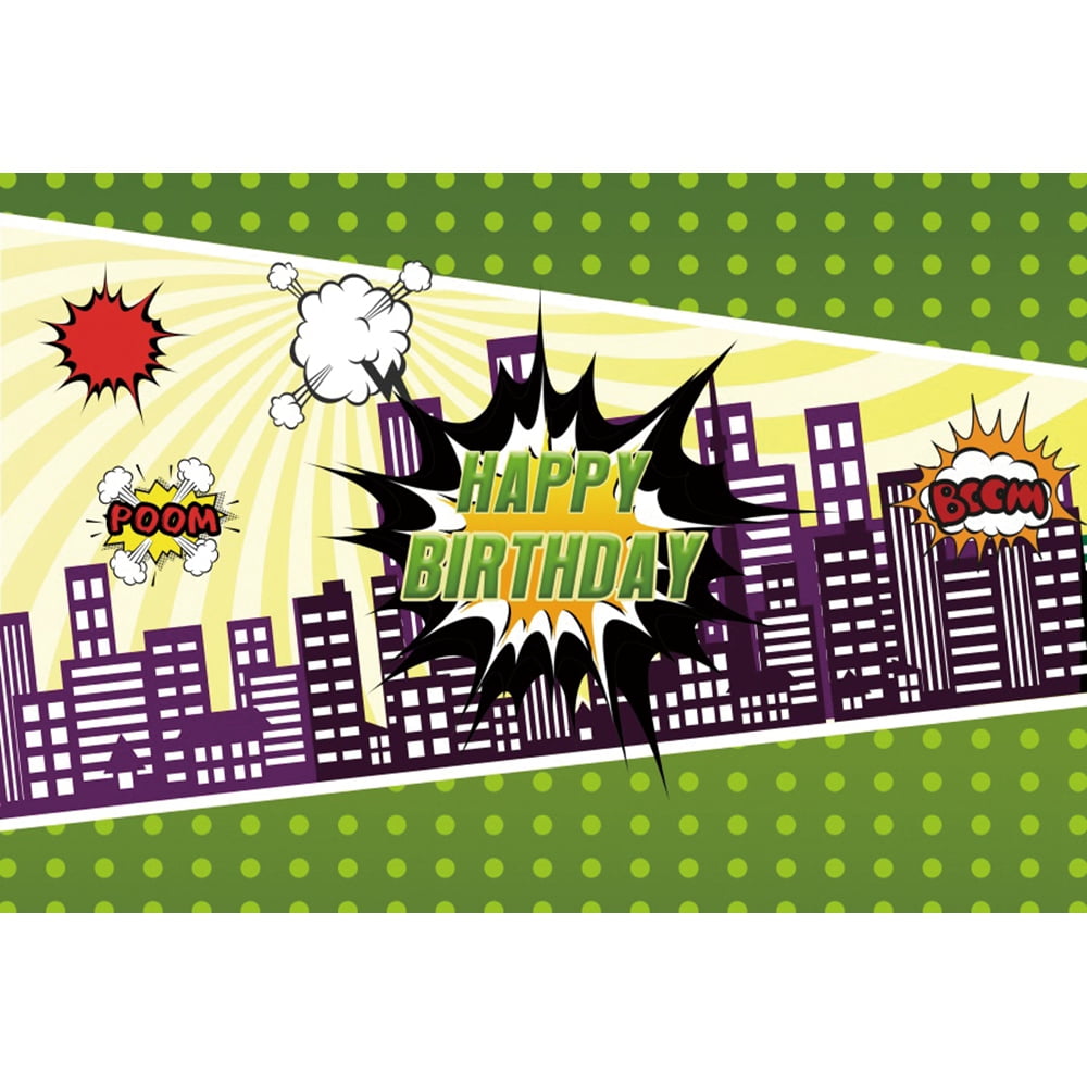 Superhero Theme Party Photography Backdrop for Kids City Building Boom ...
