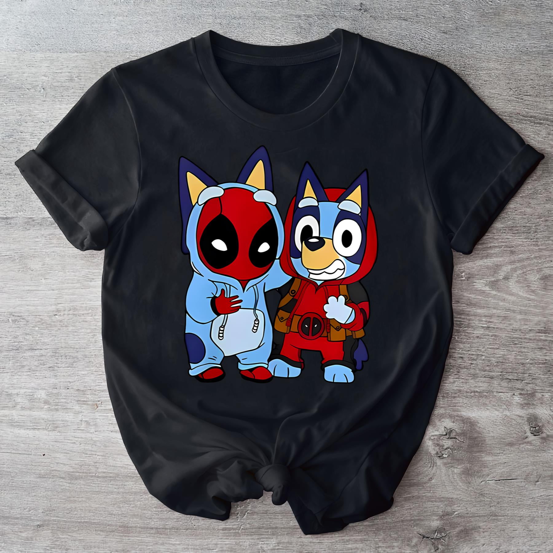 Superhero and Cartoon Crossover Graphic Tee, Fan Art-Inspired Shirt ...