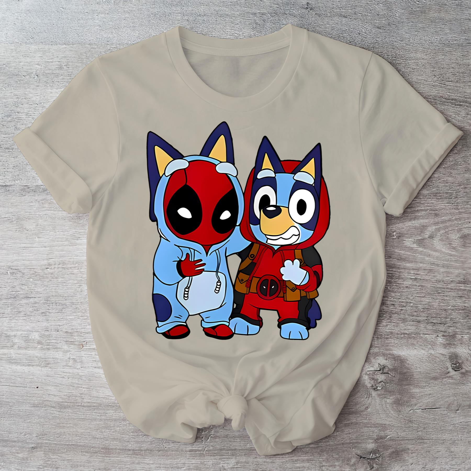 Superhero and Cartoon Crossover Graphic Tee, Fan Art-Inspired Shirt ...