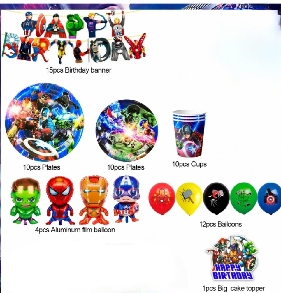 Superhero and Friends Party Pack-Balloons, Plates, and Banner - Walmart.com