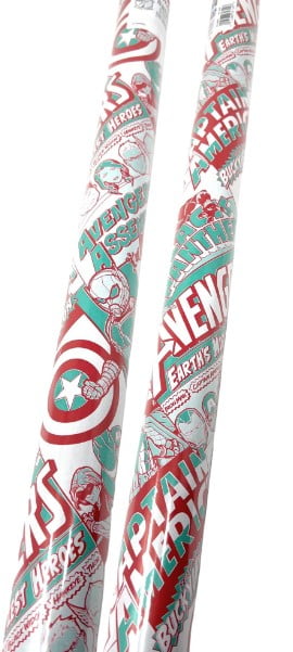 Superheroes Avengers White Wrapping Paper, 20 sq ft - 2 Rolls Tear ...