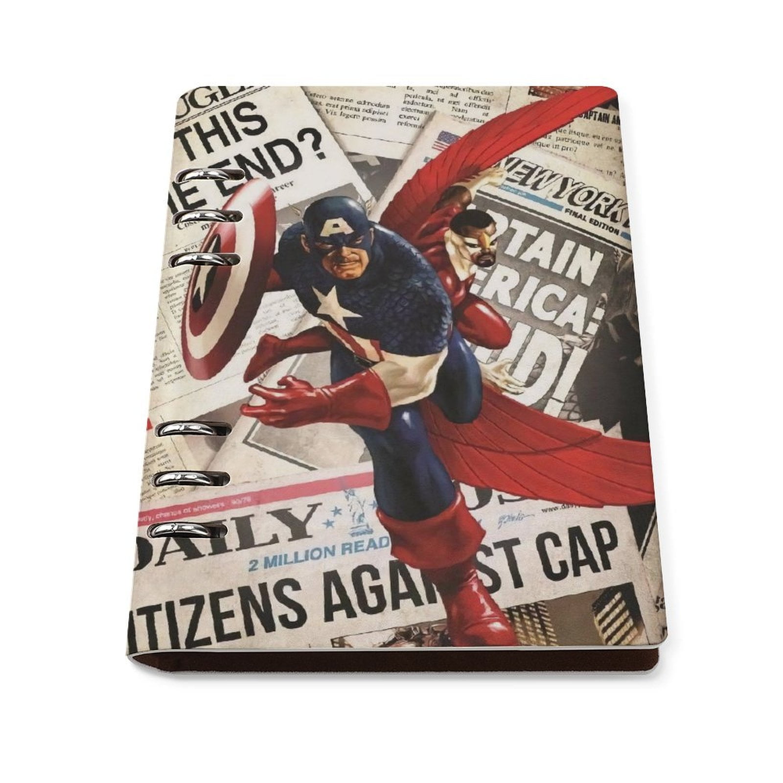 Superheroes Captain America Refillable Leather A5 Loose Leaf Notebook ...
