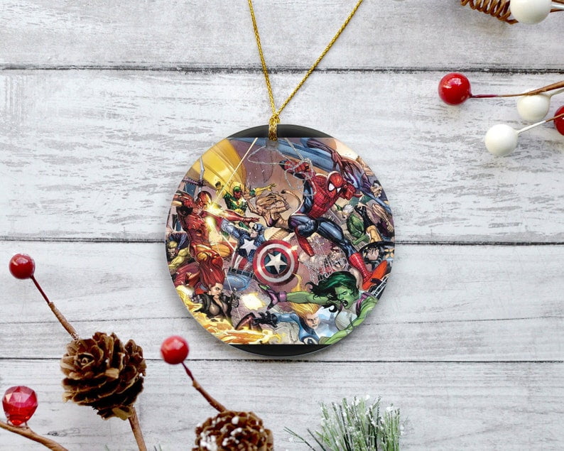 Superheroes Ornament, Animated Marvel Avengers, Spider Man, Captain ...