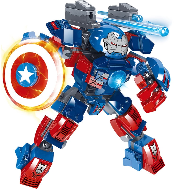 Superheroes Steel Mecha Action Figures Building Blocks Classic Movie ...