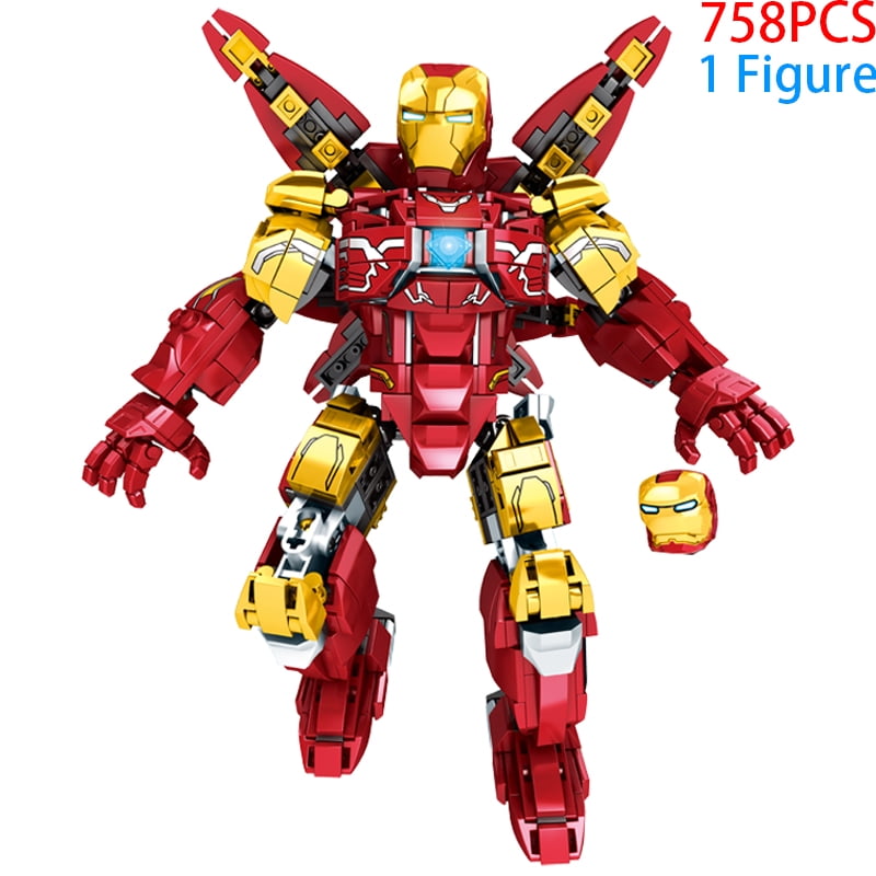 Superheroes Steel Mecha Action Figures Building Blocks Classic Movie ...