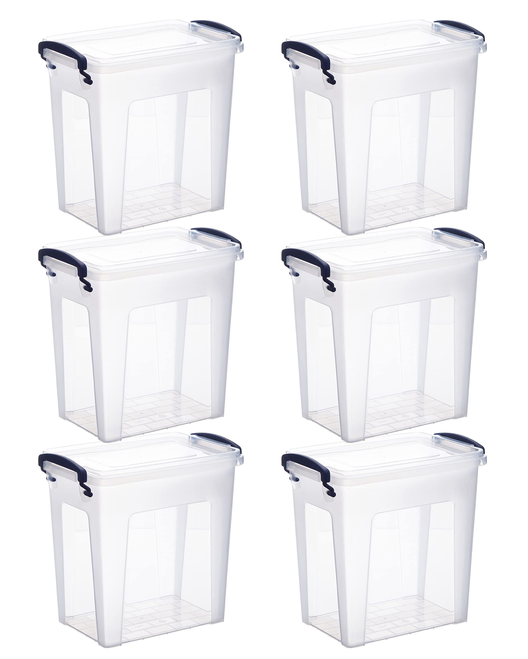 Superio 12 Qt Clear Plastic Storage Bins with Lids and Latches ...