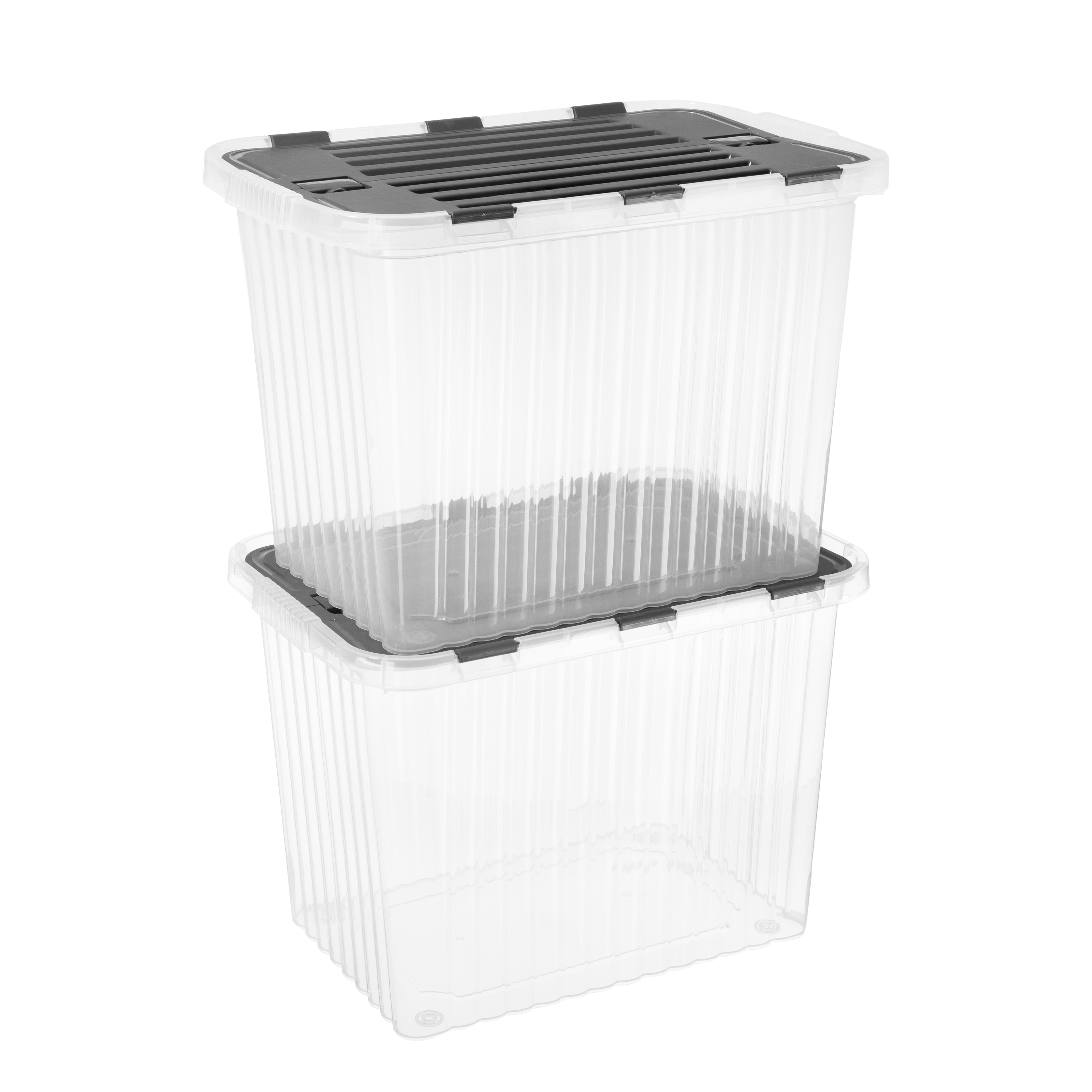 Superio Clear Storage Boxes with Hinged Lid, 52 Quart Storage Totes ...
