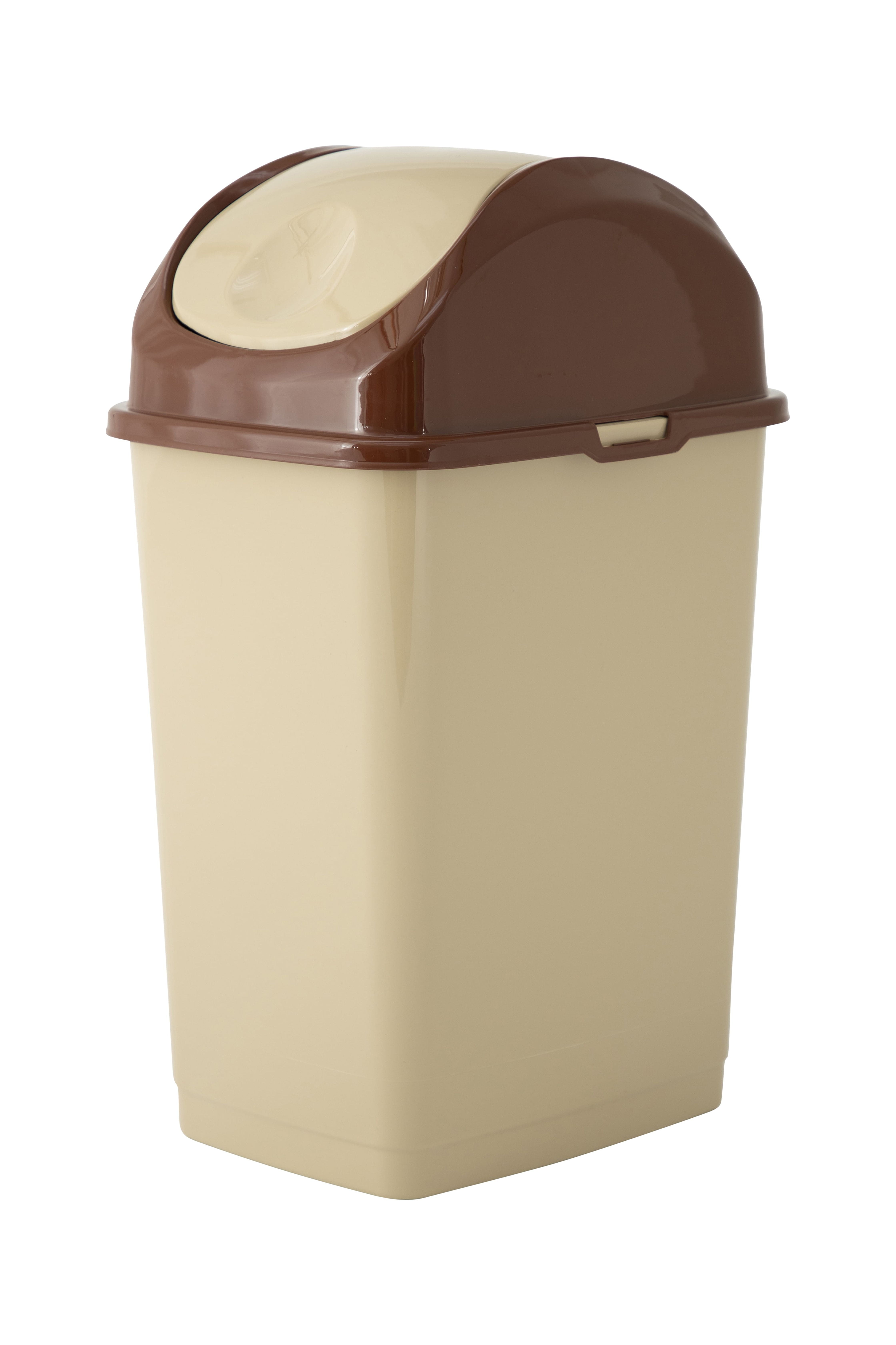 Superio 2.5 Gal Small Plastic Trash Can with Swing Top Lid – Beige ...