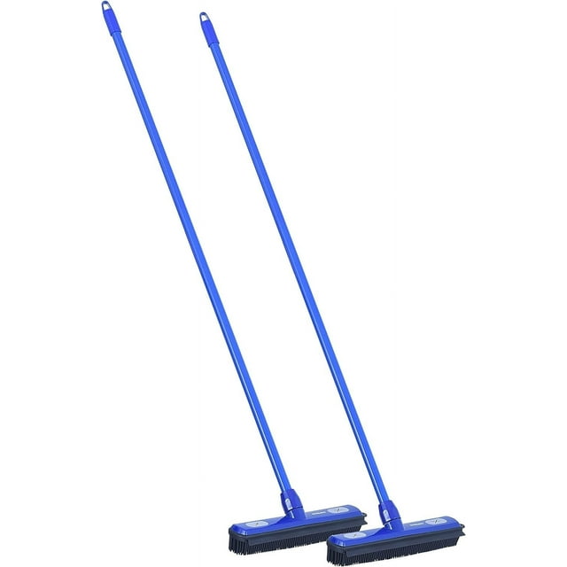 Superio 2 Pack Heavy-Duty Rubber Push Broom with Built-In Squeegee, 50 ...