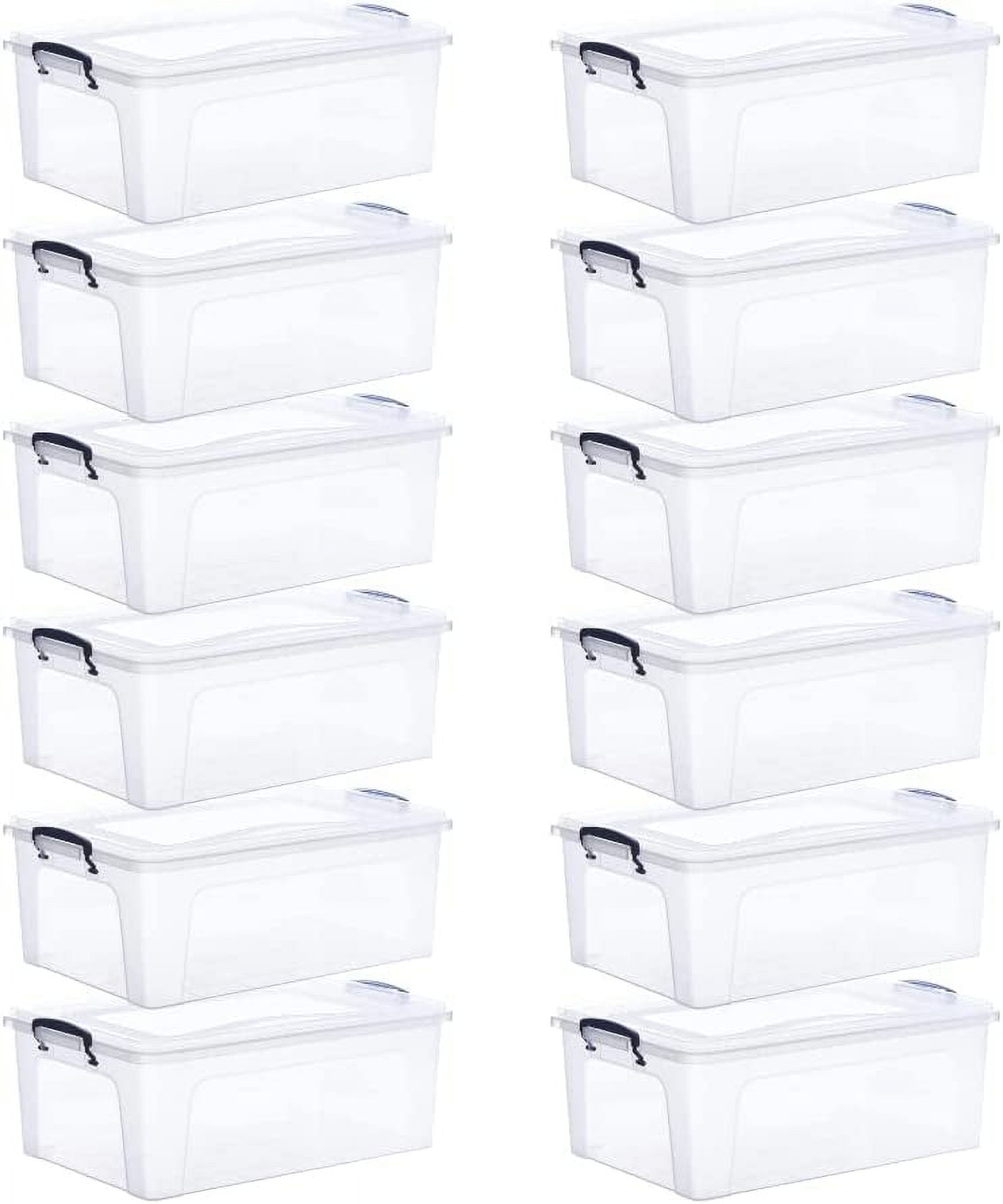Superio 22 Qt Clear Plastic Storage Bins with Lids and Latches ...