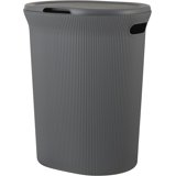 Superio 40L Elegant Ribbed Plastic Laundry Hamper with Lid - Gray ...