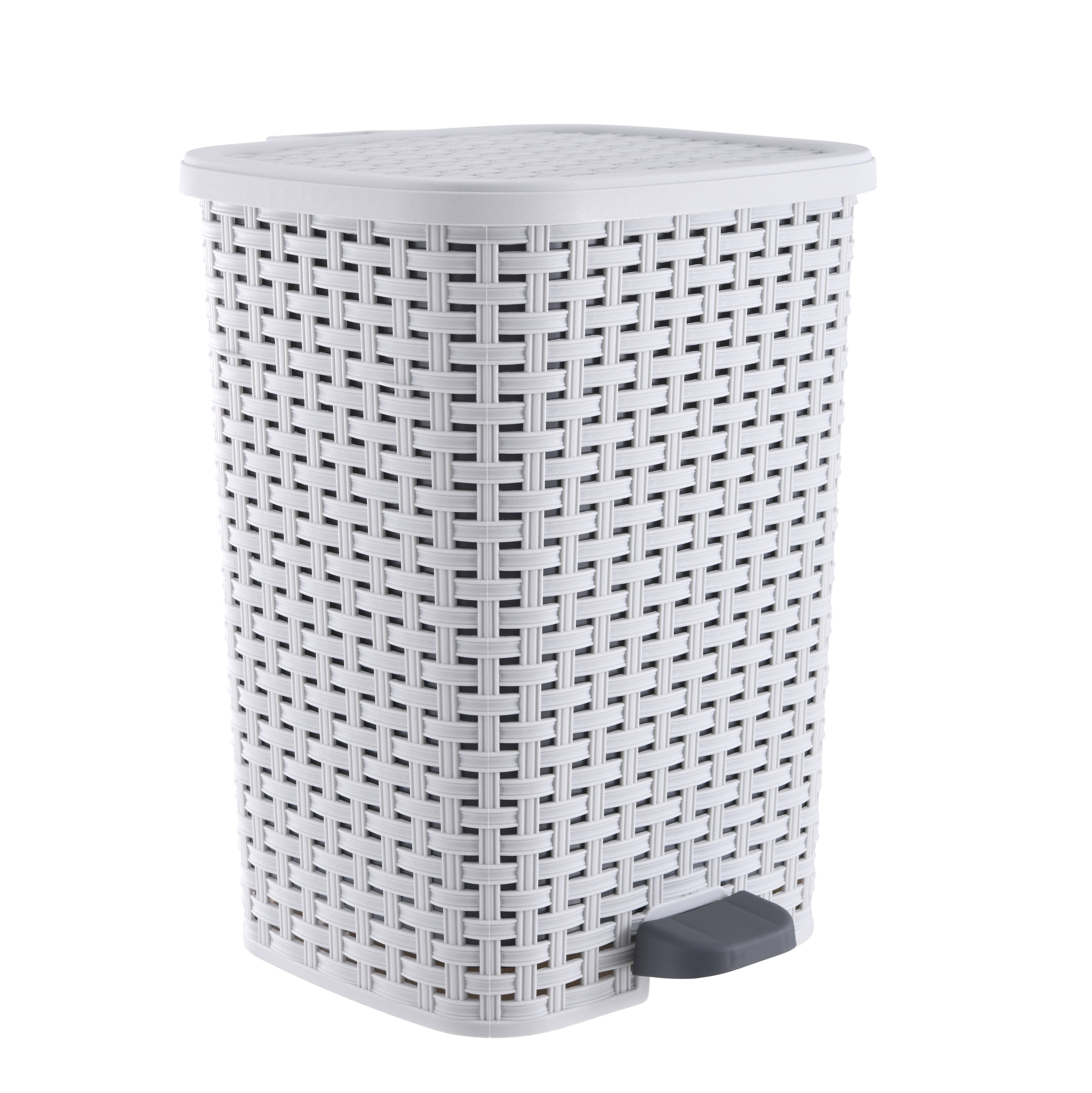 Superio 6.8 Gallon Wicker Step On Trash Can with Foot Pedal – Outdoor ...