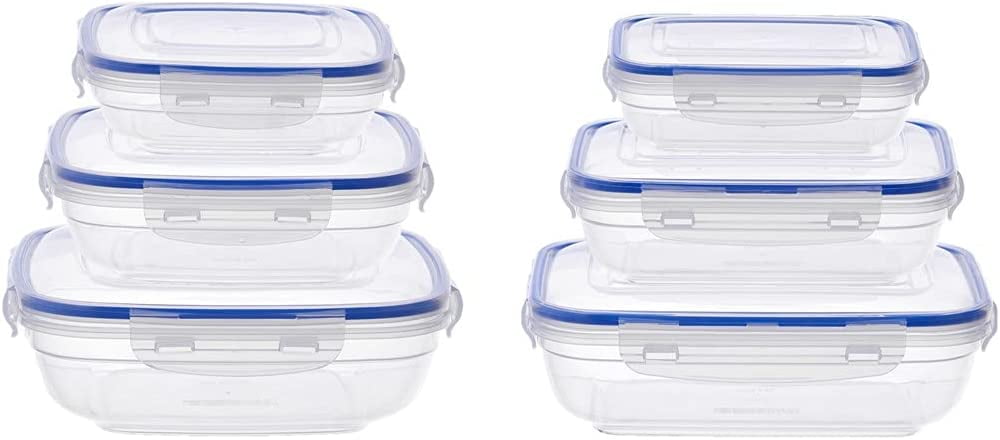 Superio 6 Pack Food Storage Cntainers,Microwave and Freezer Safe,BPA ...