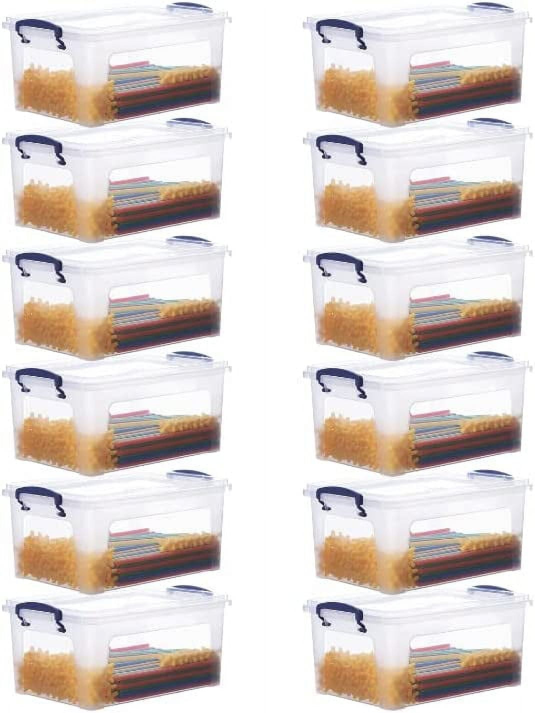 Superio 6 Qt Clear Plastic Storage Bins with Lids and Latches ...