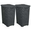 Superio 40L Elegant Ribbed Plastic Laundry Hamper with Lid - Gray ...