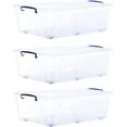 Superio Under Bed Rolling Storage Containers (3 Pack), Stackable Clear ...