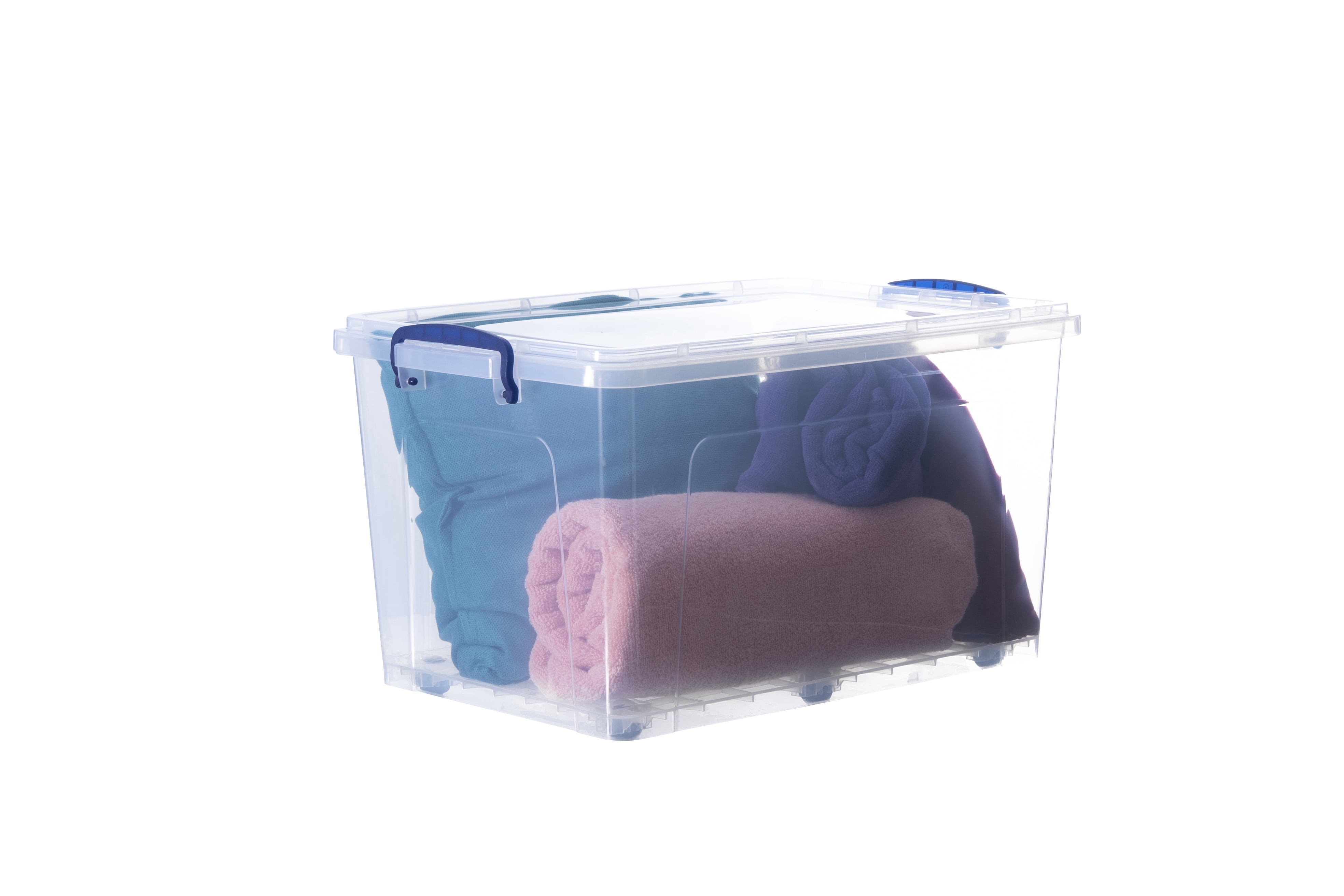 Superio Clear Deep Wheeled Storage Container with Lid - Capacity: 44 qt ...