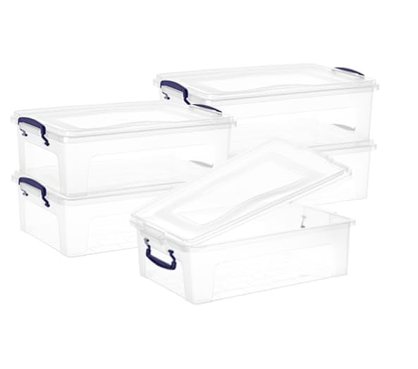 Superio Clear Plastic Storage Bins with Lids, 10.5 Quart (5 Pack ...