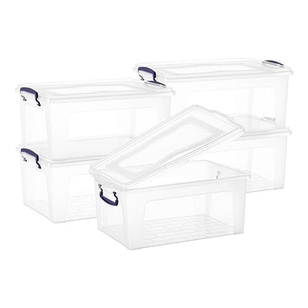 Superio Clear Plastic Storage Bins with Lids, 16 Quart (5 Pack ...