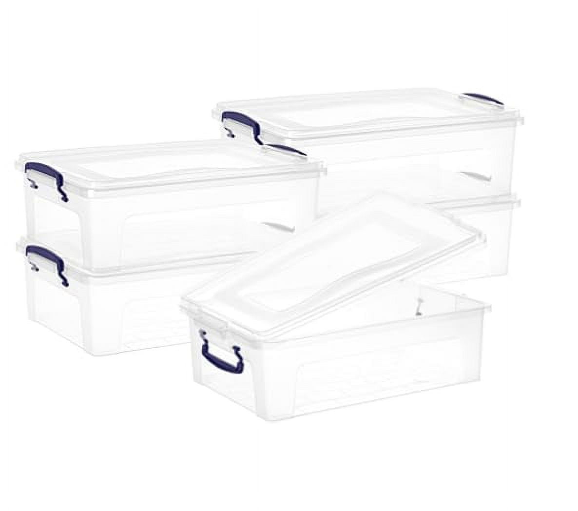 Superio Clear Plastic Storage Bins with Lids, 22 Quart (5 Pack ...