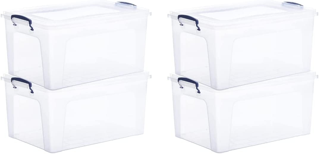 Superio Clear Plastic Storage Bins with Lids, 28.5 Quart (2 Pack ...