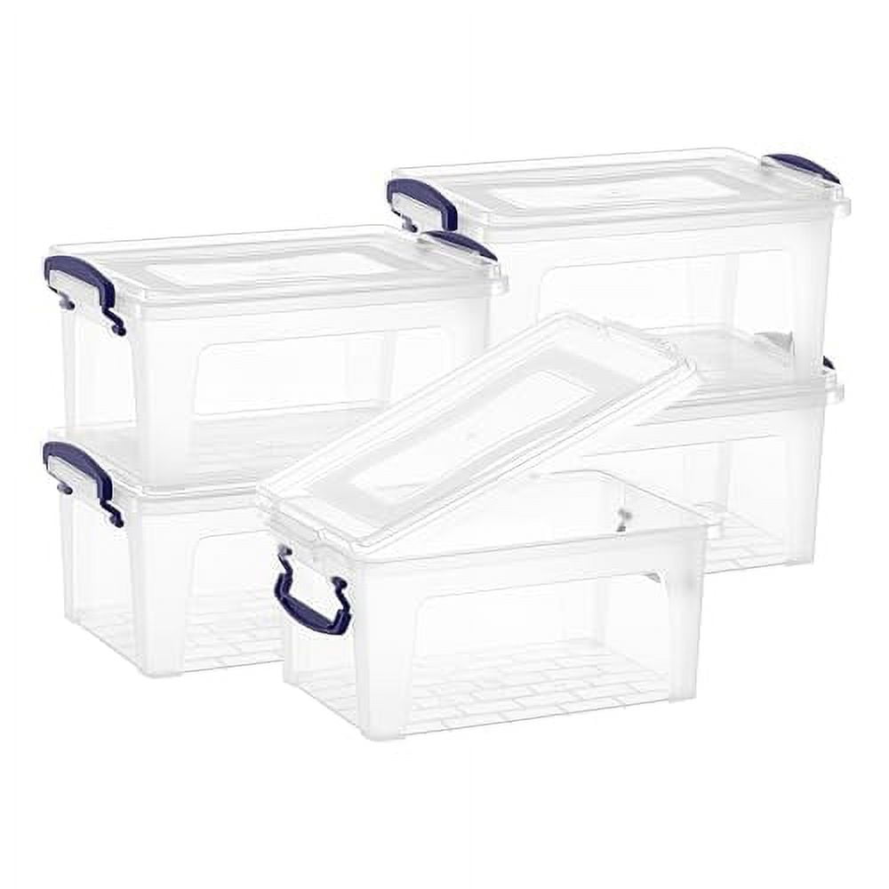 Superio Clear Plastic Storage Bins with Lids, 3 Quart (5 Pack ...