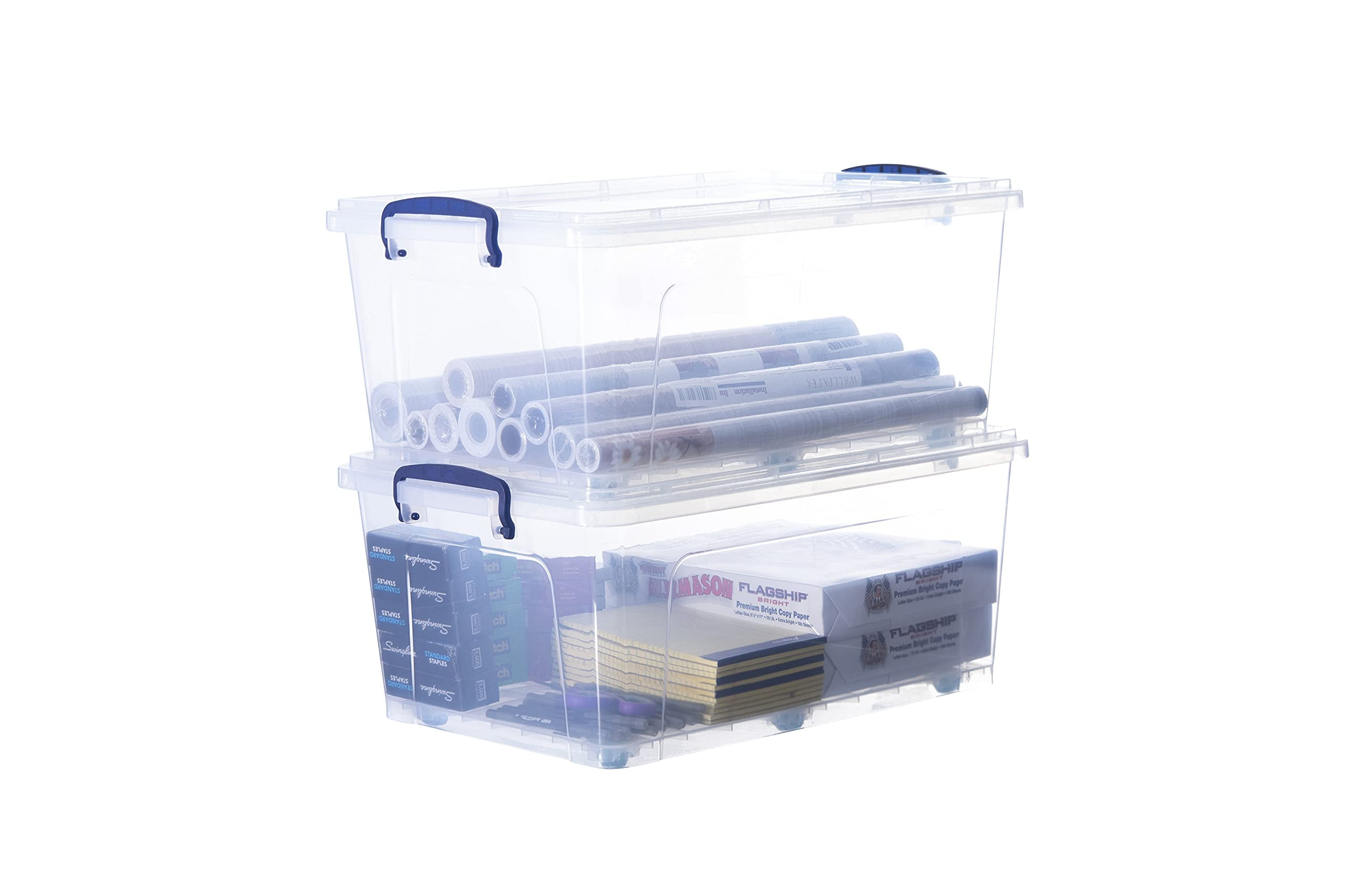 Superio Clear Plastic Storage Bins with Lids, 32 Quart (2 Pack ...