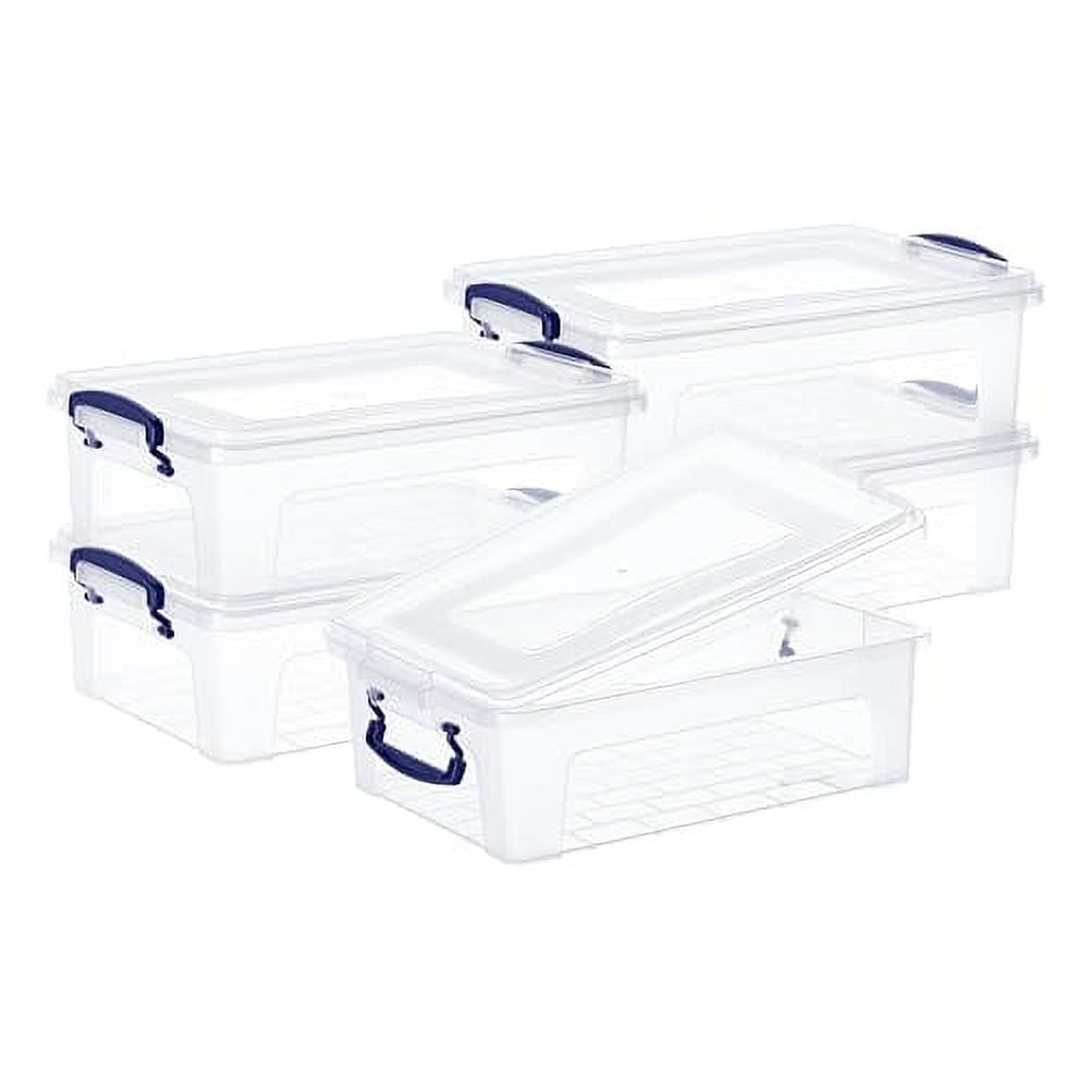 Superio Clear Plastic Storage Bins with Lids, 4 Quart (5 Pack ...