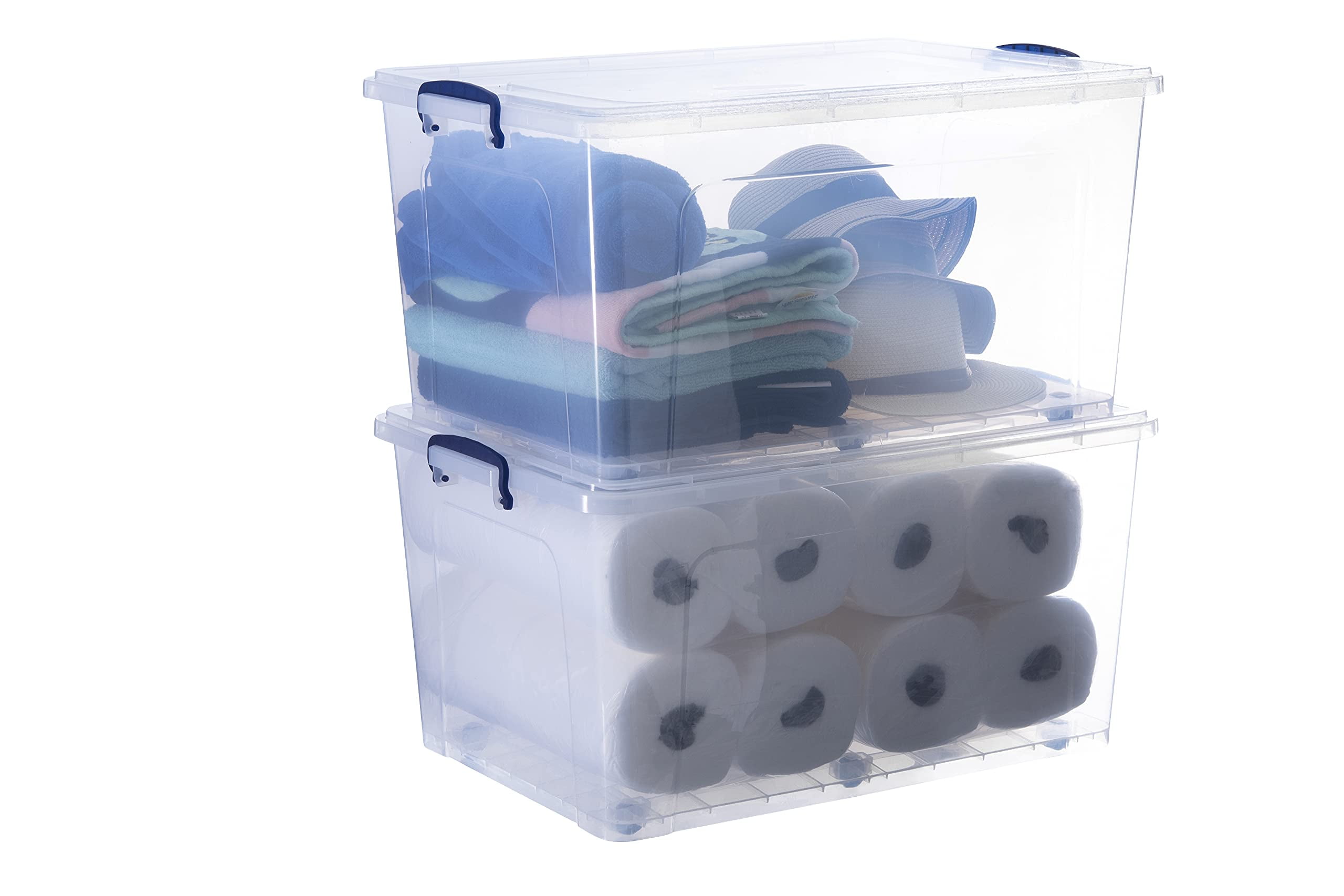 Superio Clear Plastic Storage Bins with Lids, 85 Quart (2 Pack ...