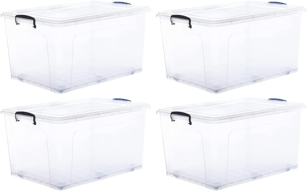 Superio Clear Plastic Storage Bins with Lids, 85 Quart (2 Pack ...