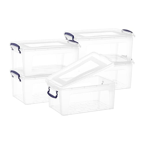 Superio Clear Plastic Storage Bins with Lids, 9.5 Quart (5 Pack ...