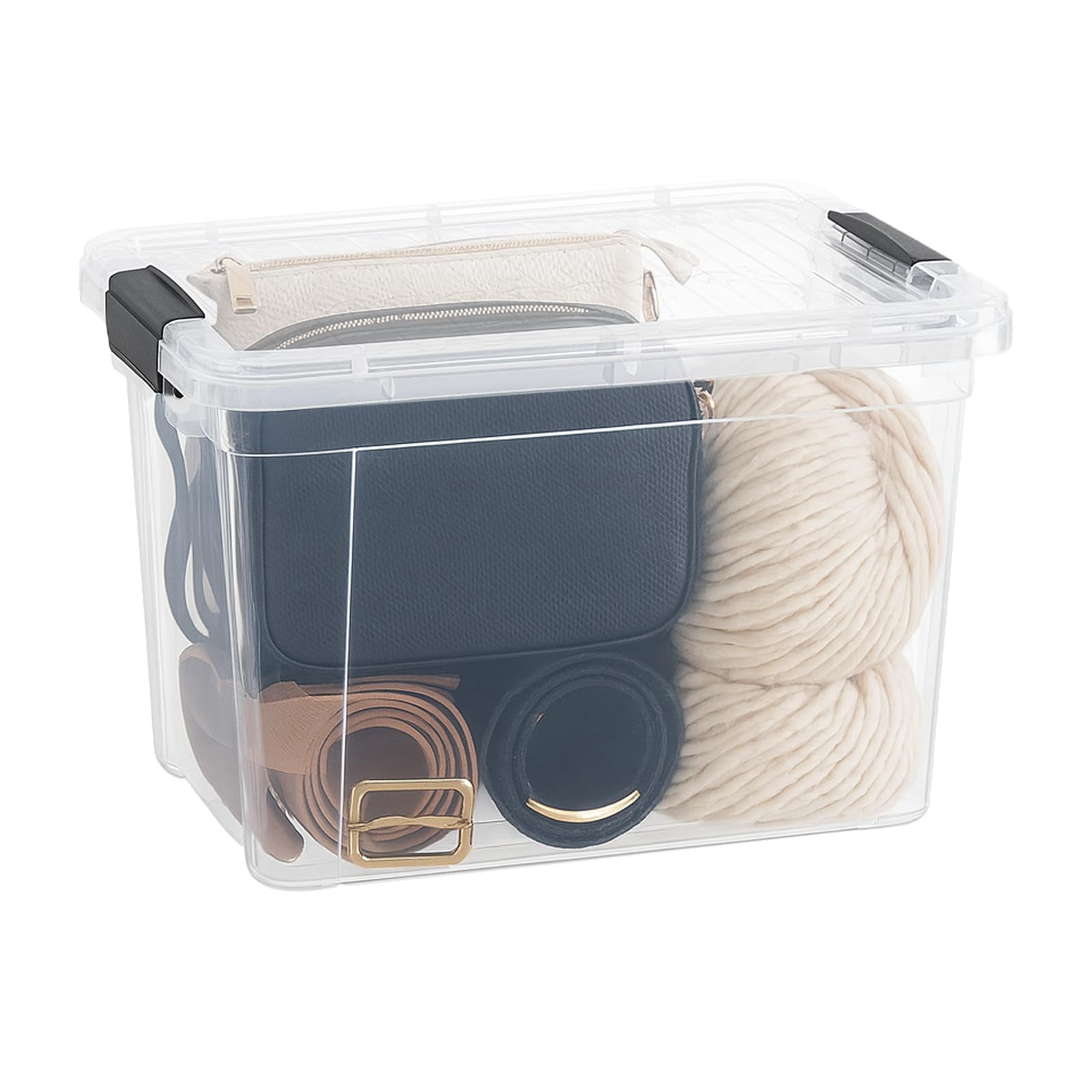 Superio Clear Storage Boxes with Lids, Plastic Container Bins for ...