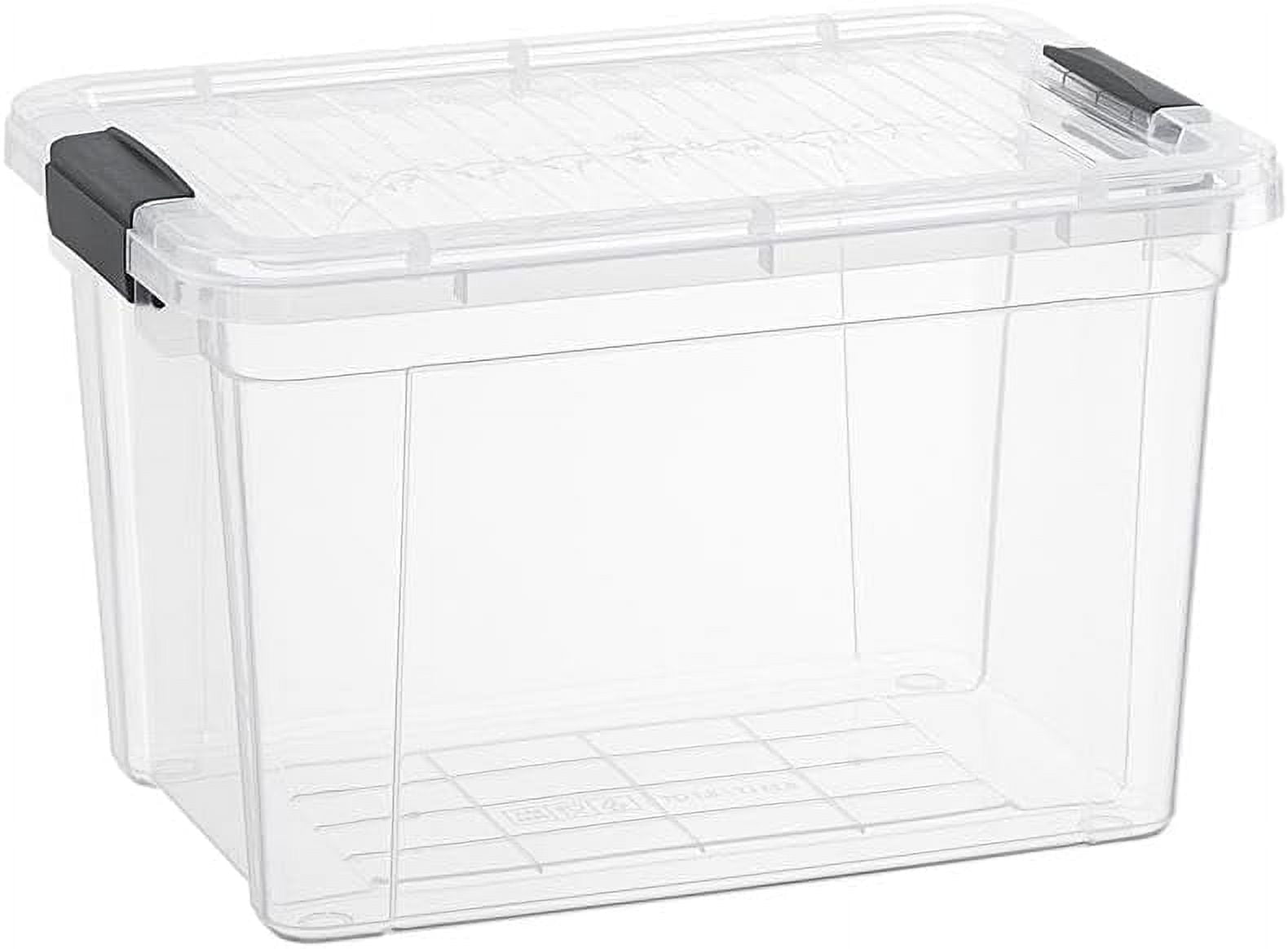 Superio Clear Storage Bin with Lid, Plastic Storage Box for Home- 2.4 ...