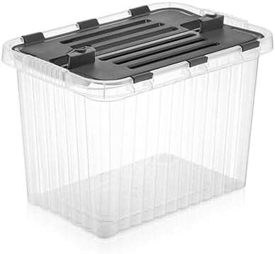 Superio Clear Storage Bin with attached Lid, 27 Qt Storage Box with ...