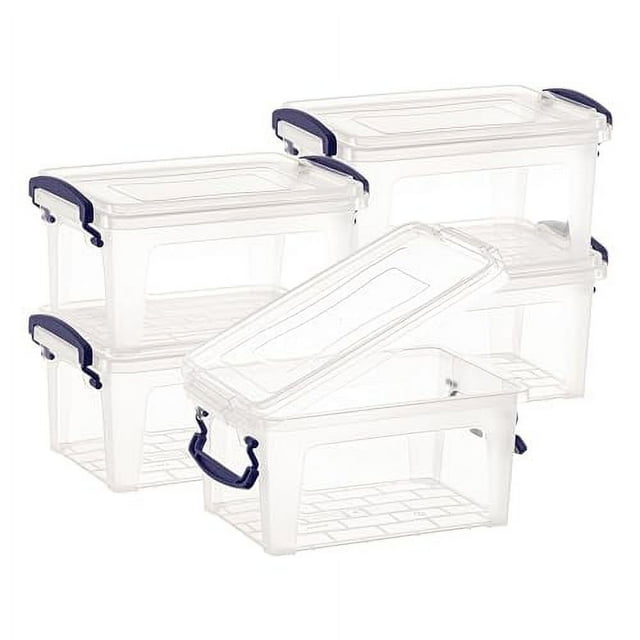 Superio Clear Storage Bins with Lid, 1.75 Qt. (5 Pack) Stackable ...