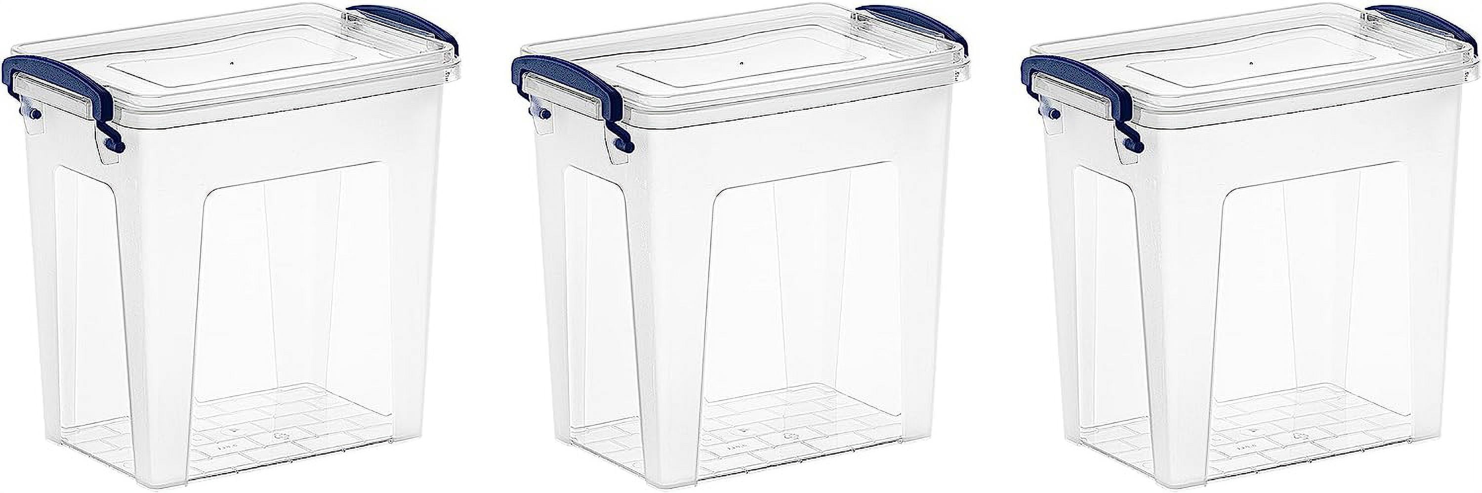 Superio Clear Storage Bins with Lids, Stackable Deep Storage Boxes with ...