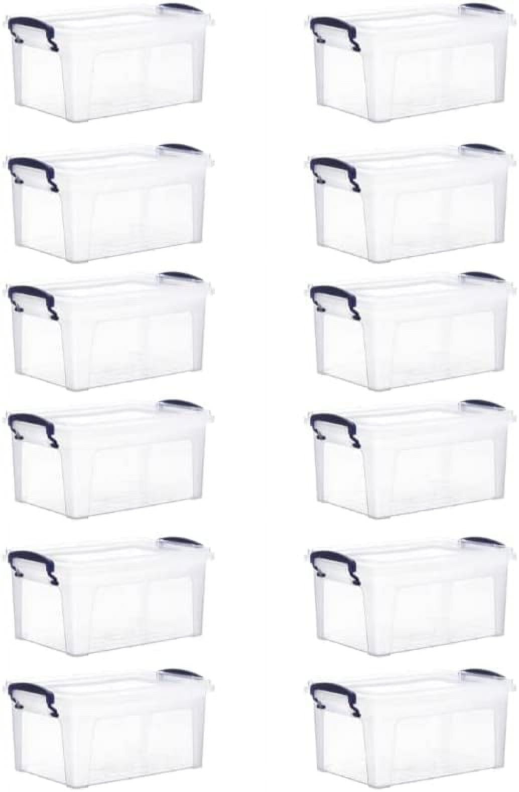 Superio Organizing Containers, Clear Bins with Lids, Stackable, Latches ...