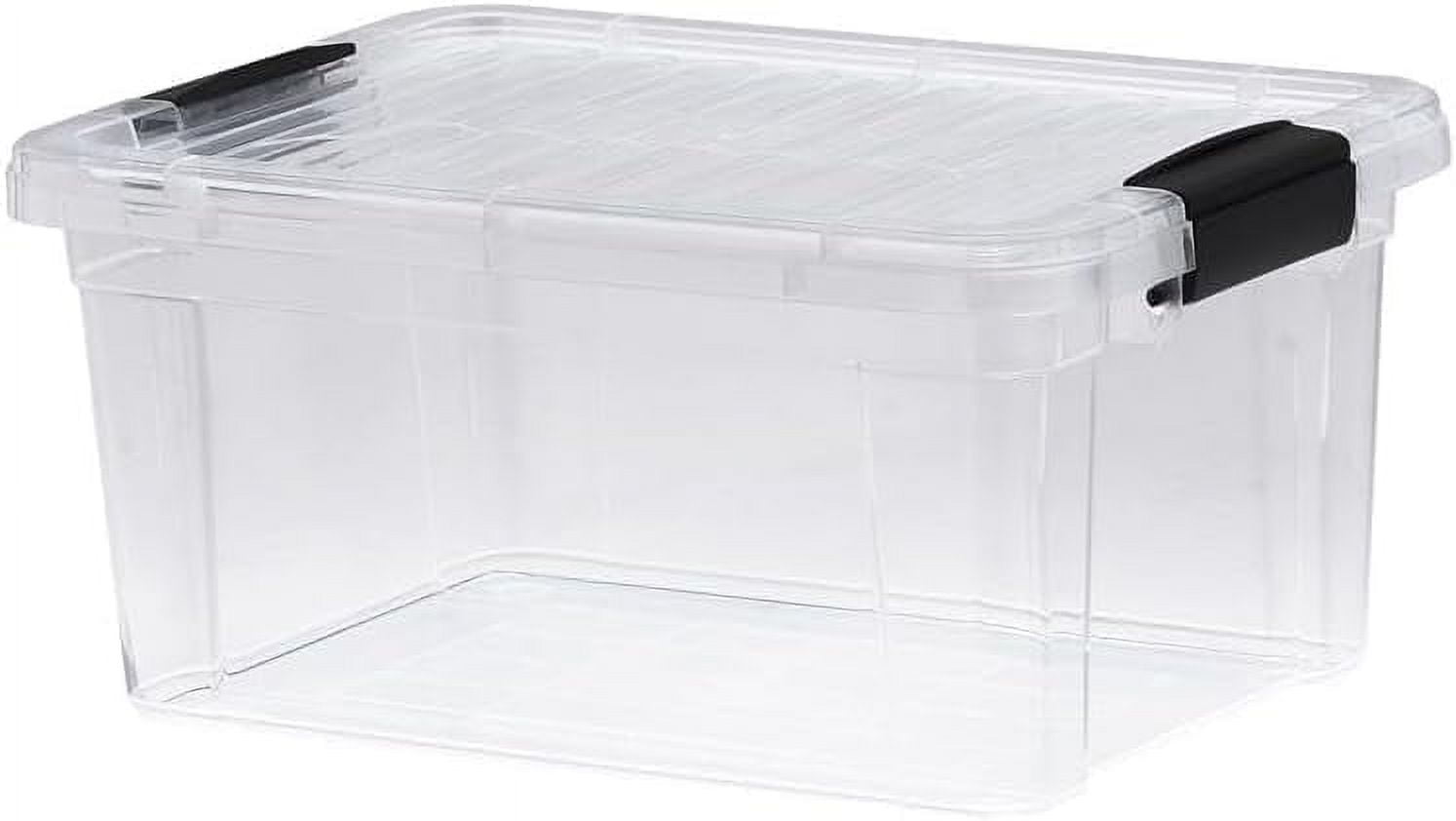 Superio Clear Storage Box with Lid, 1.85 Quart Plastic Container Bins ...