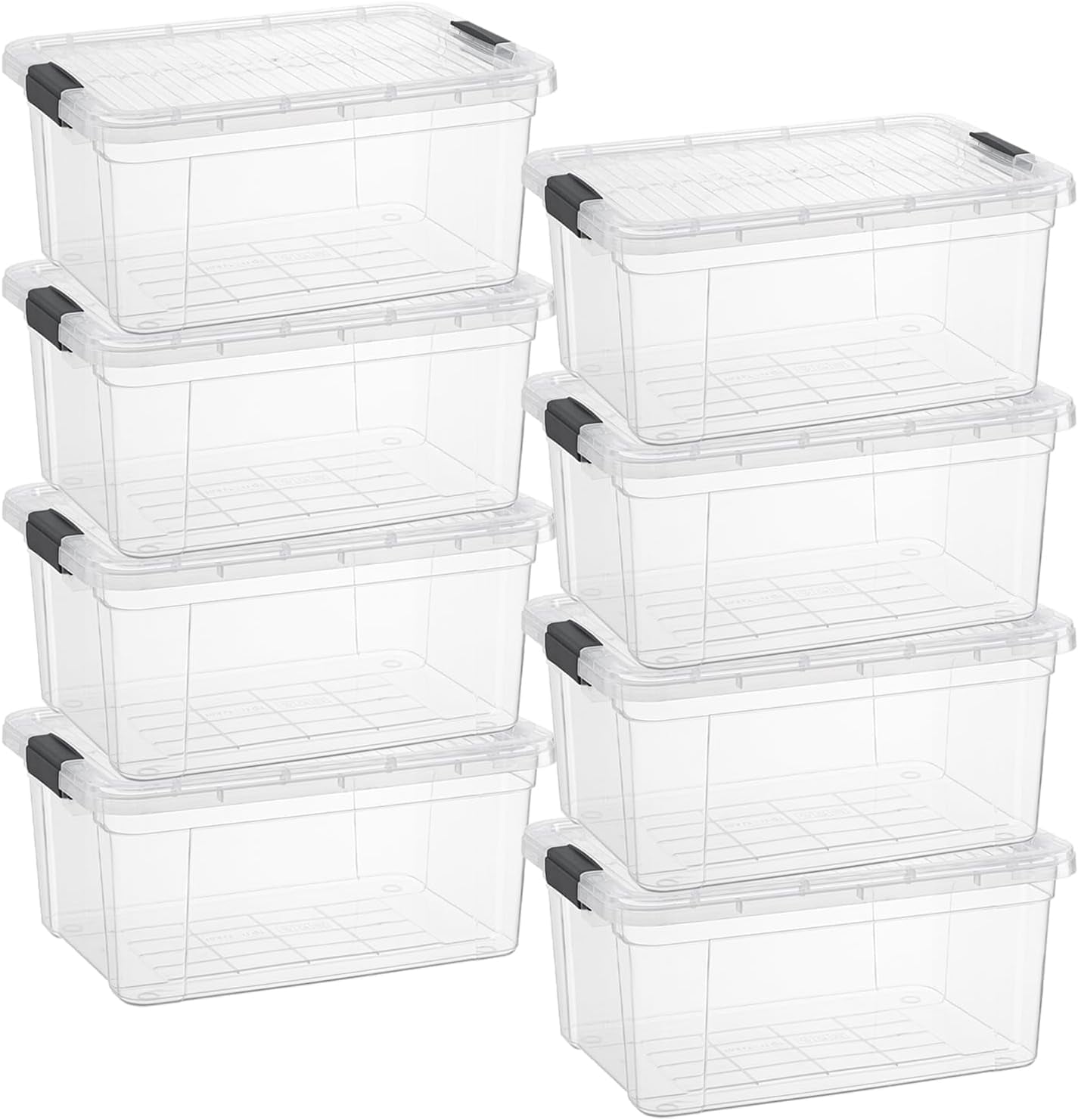 Superio Clear Storage Box with Lid, 1.85 Quart Plastic Container Bins ...