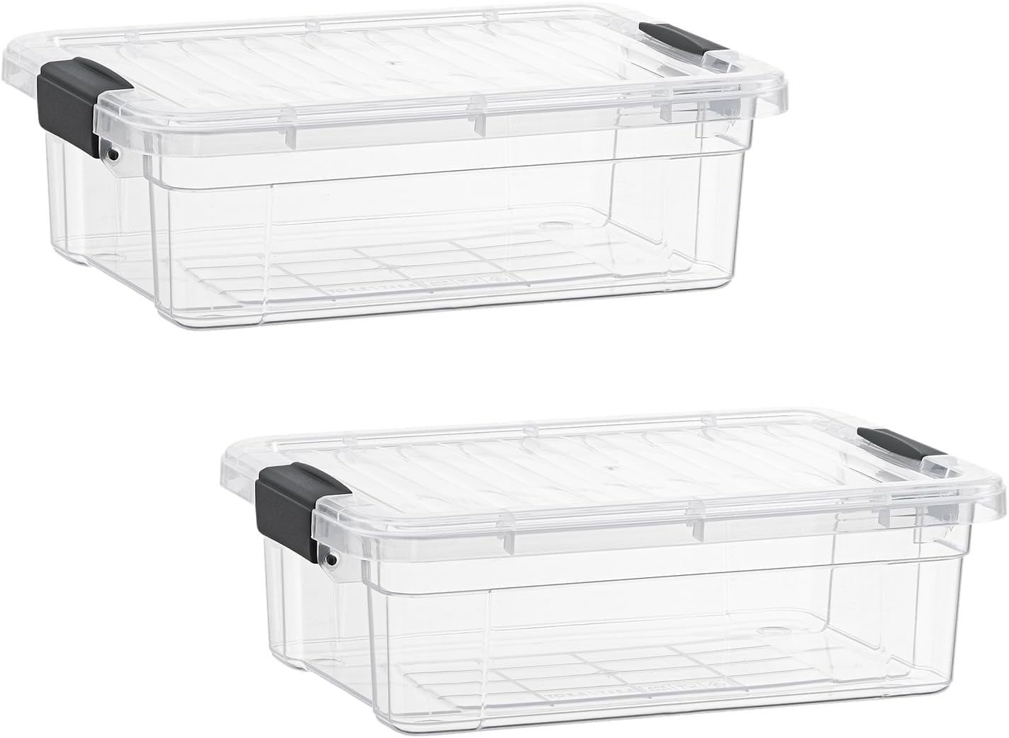 Superio Clear Storage Box with Lid, 13.7 Quart Plastic Container Bins ...