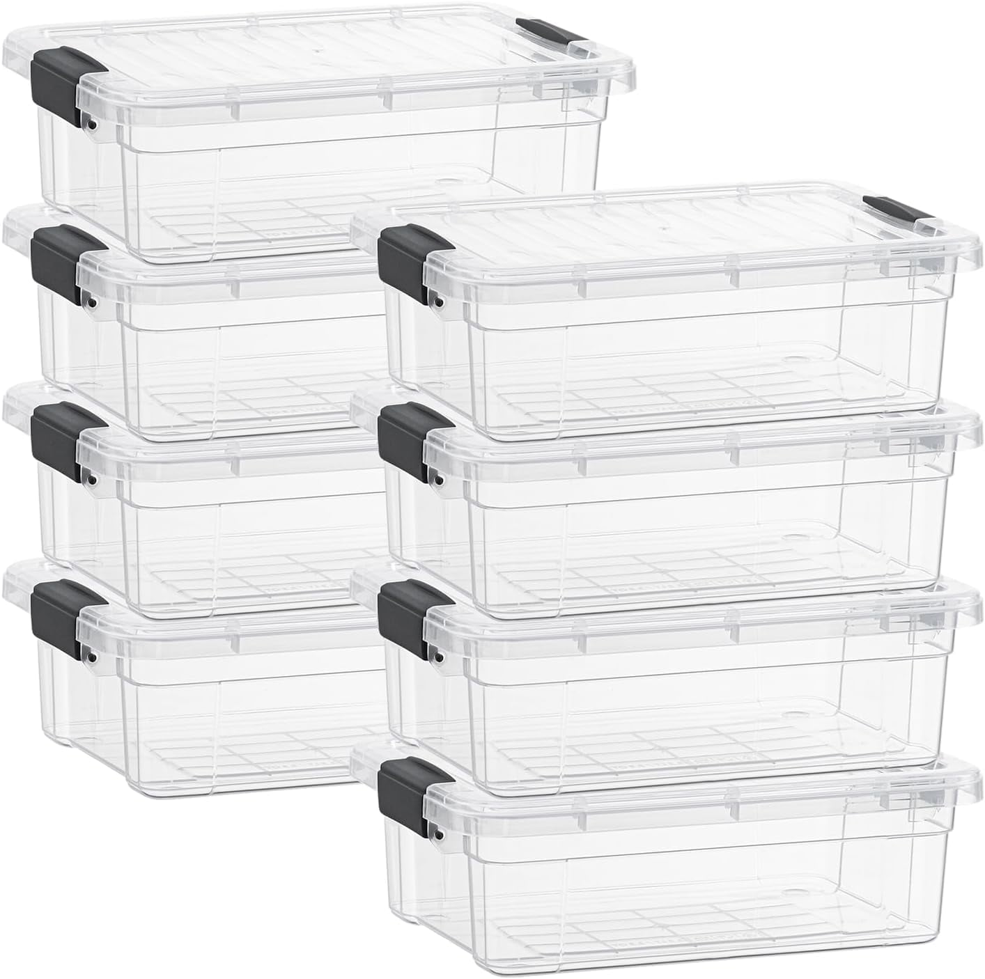 Superio Clear Storage Box with Lid, 16 Quart Plastic Container Bins for ...
