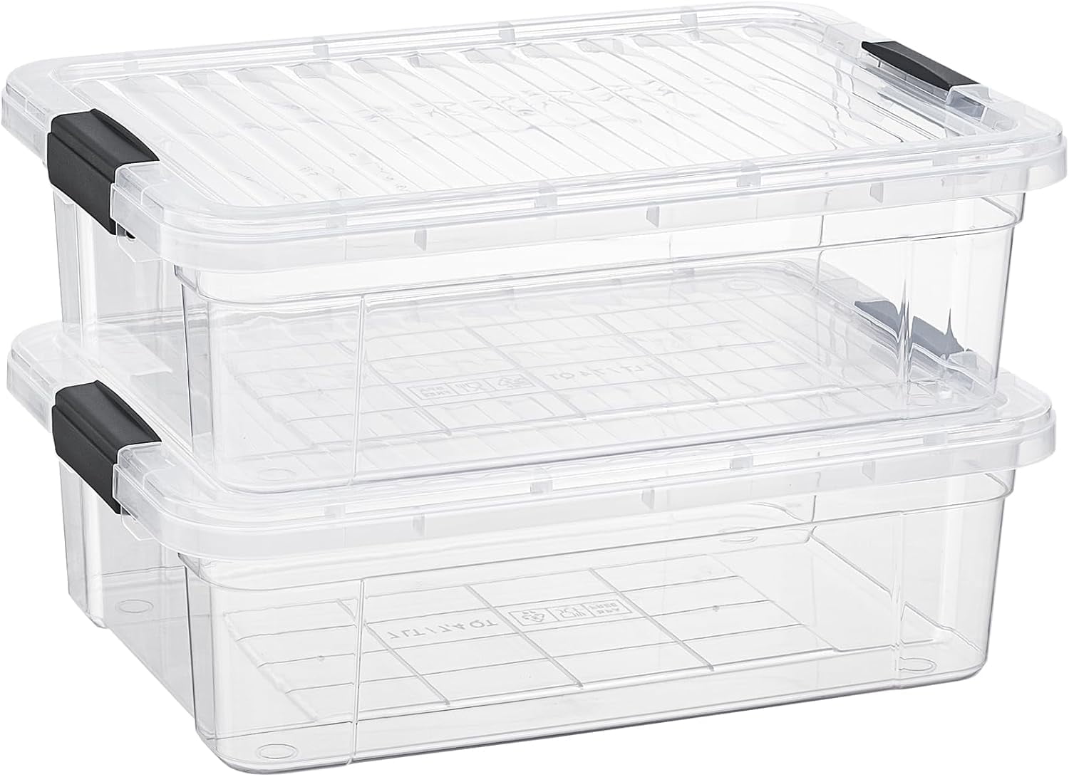 Superio Clear Storage Box with Lid, 4.5 Quart Plastic Container Bins ...