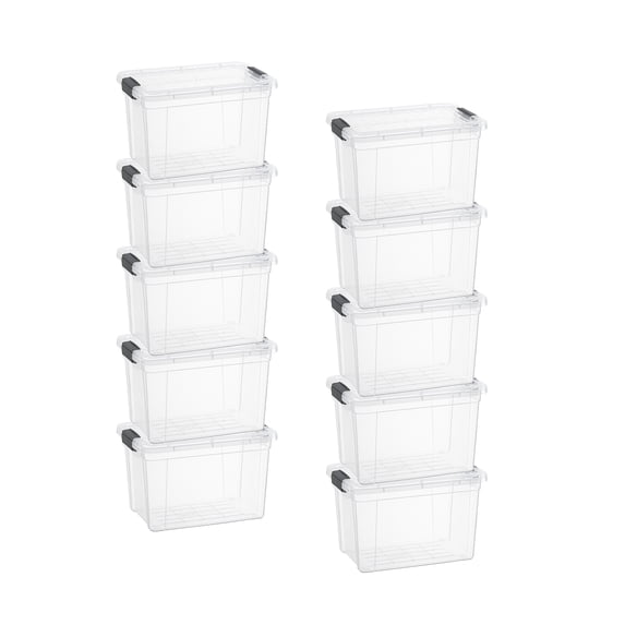 Superio Clear Storage Box with Lid, 4.75 Quart Plastic Container Bins ...