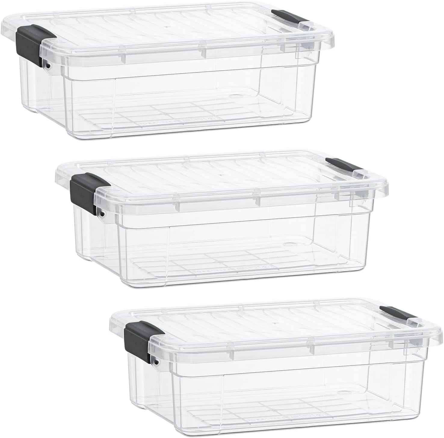 Superio Clear Storage Box with Lid, 7 Quart Plastic Container Bins for ...