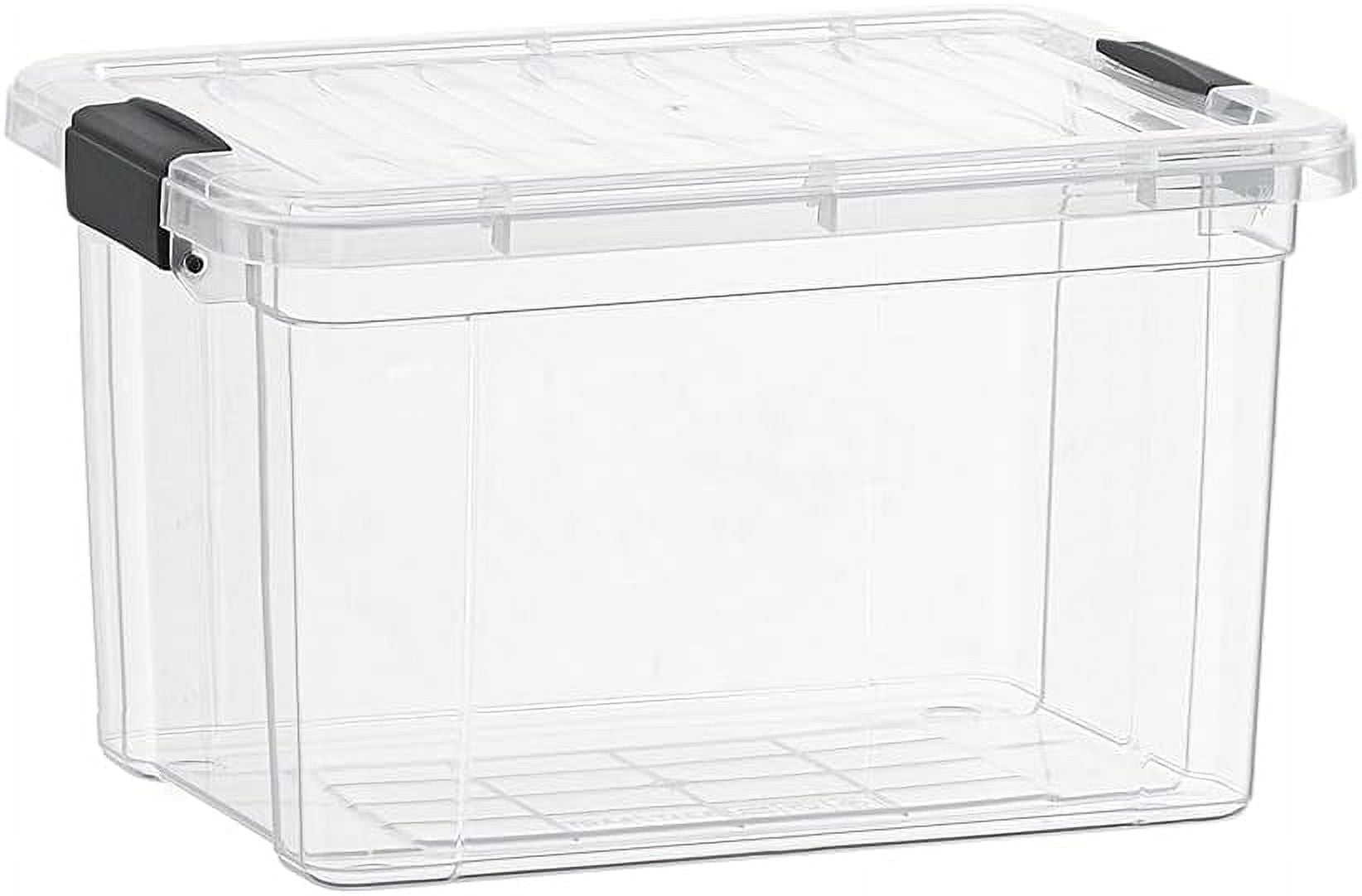 Superio Clear Storage Boxes with Lids, 14.7 Quart Plastic Container ...