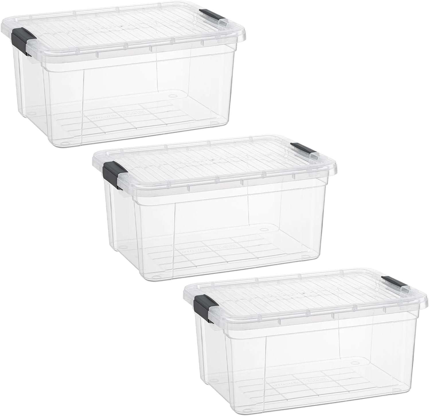 Superio Clear Storage Boxes with Lids, 3.4 Quart Plastic Container Bins ...
