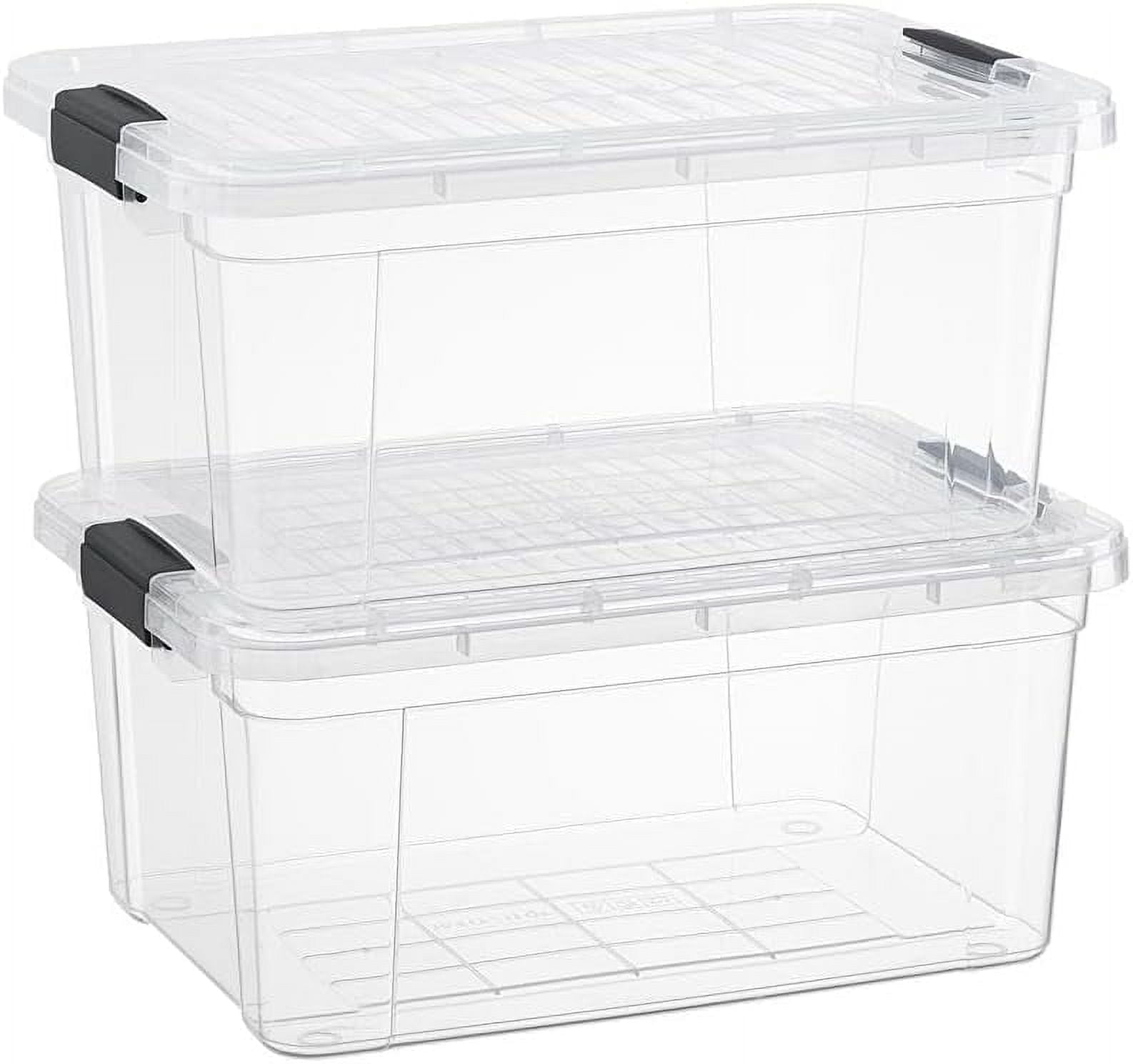Superio Clear Storage Boxes with Lids, 3.4 Quart Plastic Container Bins ...