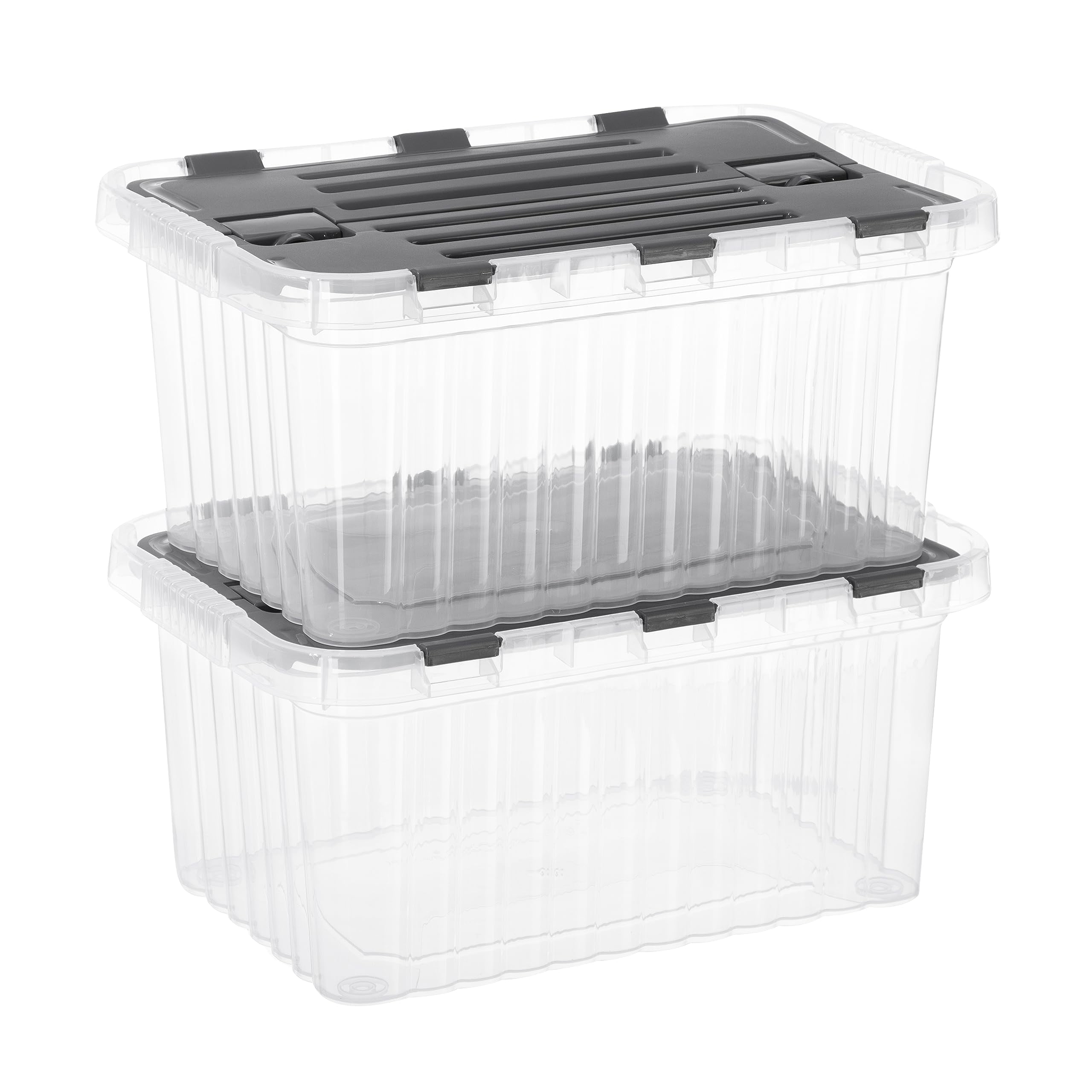 Superio Clear Storage Boxes with Lids, Plastic Container Bins for ...